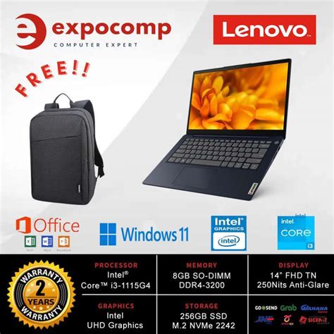 Jual Lenovo Ideapad Slim 3i 14itl6 J0id Core I3 1115g4 8gb 256gb W11