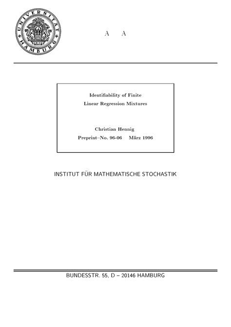 pdf identifiability of finite linear regression mixtures