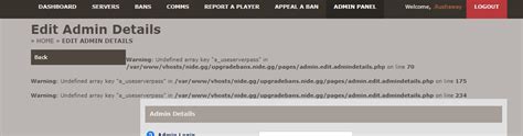 [8 1] edit admins details · issue 804 · sbpp sourcebans pp · github