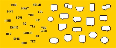 빈 픽셀화된 음성 거품 프리미엄 벡터