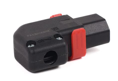 Iec Lock Rewireable Right Or Left Angled Iec320 C13 Connector Webber Electronics