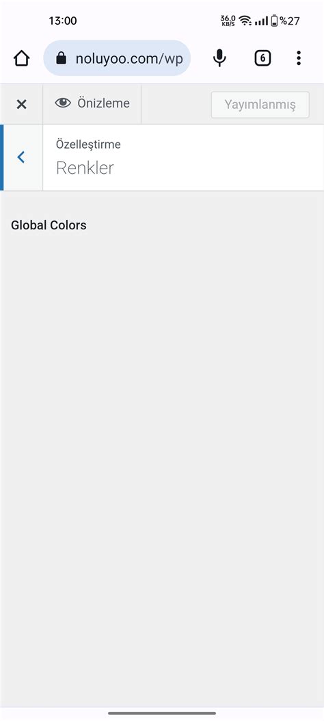 Global Colors Tab Appears White And There Are No Options