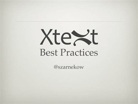 Xtext Best Practices Key Programming Languages Computing