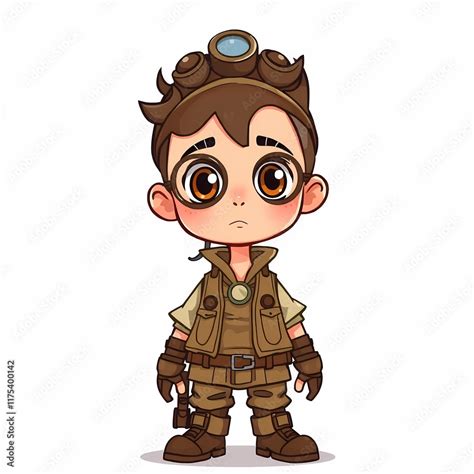 Curious Explorer A Charming Chibi Style Illustration Of A Young