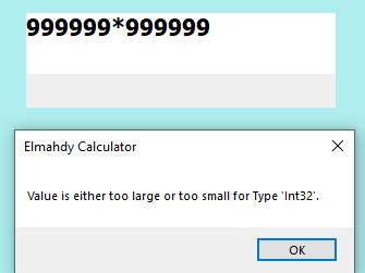 Vb Net Value Is Either Too Large Or Too Small For Type Int32 With