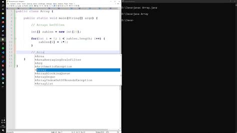 Programmieren In Java 1 Video 261 Arrays Befüllen Und Ausgeben