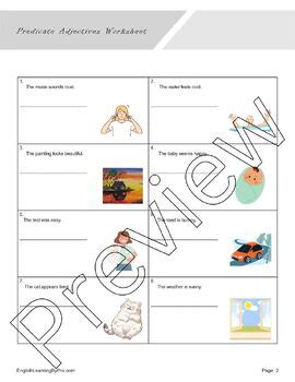 Predicate Adjectives Worksheet Editable Fillable Printable PDF