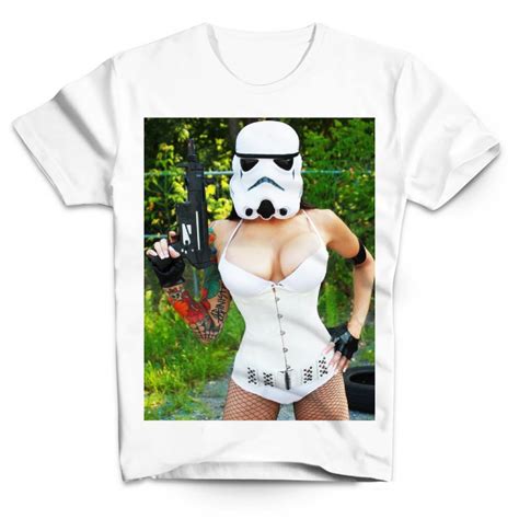 T Shirt Stormtrooper Girl Sexy Star Wars Homme Blanc Ketshooop T