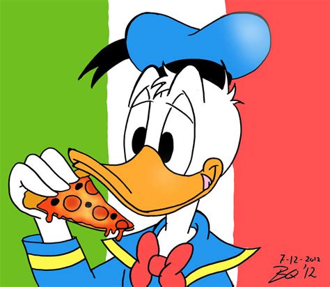 Donald Duck Eating Some Italian Pizza By Magicalmerlingirl On Deviantart