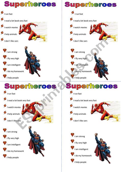 Superheroes Esl Worksheet By Elianasolgonza