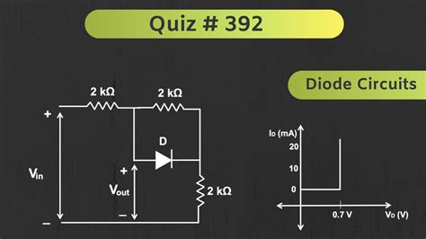 Diode Circuit Solved Problem Quiz 392 Youtube