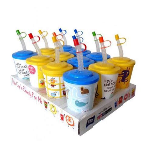 Детска чаша с капаче и сламка 400ml Horeho Trade