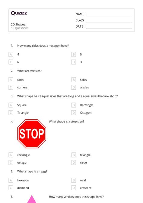 50 2d Shapes Worksheets For 1st Class On Quizizz Free And Printable