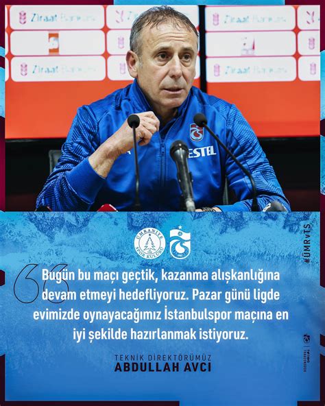 Trabzonspor on Twitter Teknik Direktörümüz Abdullah Avcının maç sonu değerlendirmeleri