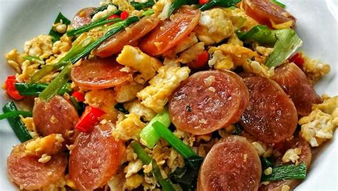 กุนเชียงผัดไข่ อาหารตามสั่ง ผัดแห้งหอมอร่อยรสเผ็ด