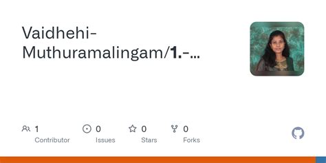 Github Vaidhehi Muthuramalingam1 Python
