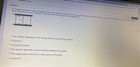 solved question a charged particle is placed between two
