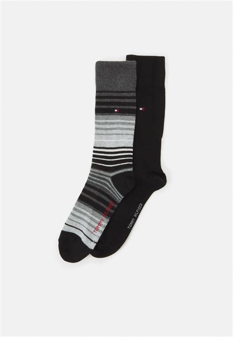 Tommy Hilfiger Men Sock Gradient Stripe 2 Pack Socken Blackschwarz