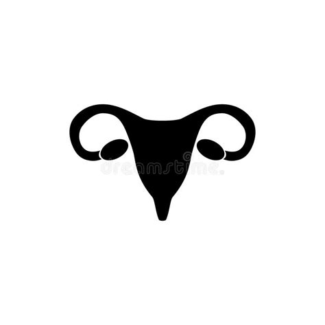 Uterus Female Reproductive Pelvic Organ Flat Vector Icon Illustration