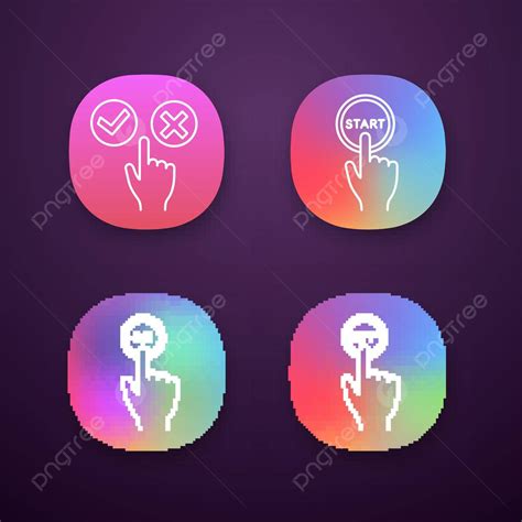 Click App Icons Set Interface Turn On App Vector Interface Turn On