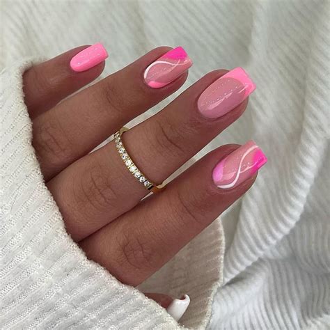 Summer Nails Short French Press On Nails With Design
