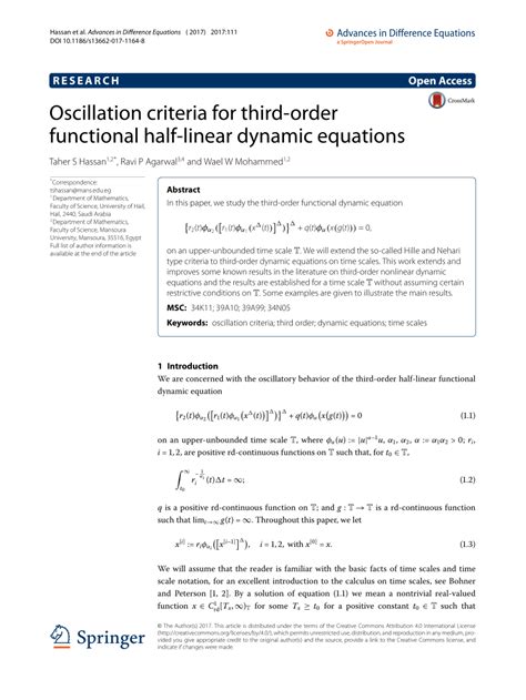 Pdf Oscillation Criteria For Third Order Functional Half Linear Dynamic Equations