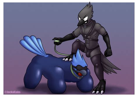 Rule 34 Anthro Avian Ball Gag Bird Bitchsuit Blindfold Bluebird