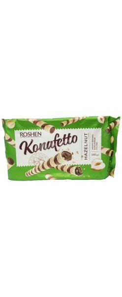 Roshen Konafetto Wafer Rolls Hazelnut 140 G Vynoteka