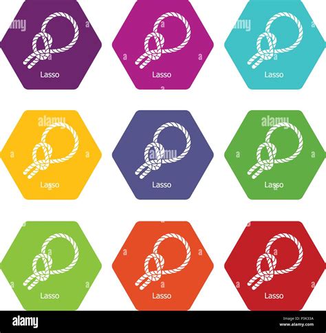 Lasso Icons Set 9 Vector Stock Vector Image And Art Alamy