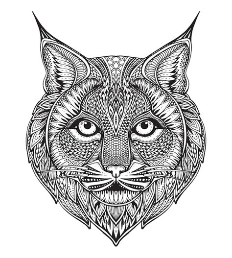 Premium Vector Hand Drawn Graphic Ornate Bobcat With Ethnic Floral Premium Vector Hand Drawn Graphic Ornate Bobcat With Ethnic Floral