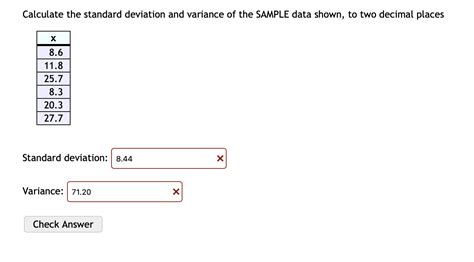 Solved Calculate The Standard Deviation And Variance Of The Chegg