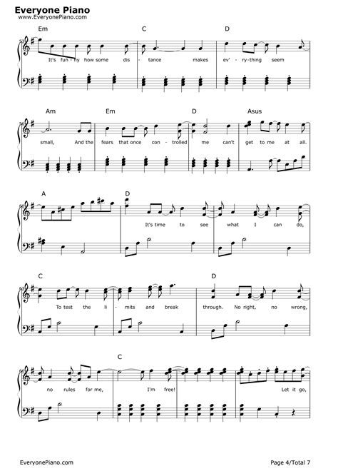 Let It Go简单版 冰雪奇缘主题曲五线谱预览 Eop在线乐谱架