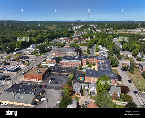 Needham Historic Town Center Aerial View On Highland Avenue And Great Plain Avenue Needham