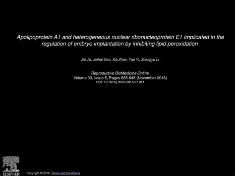 Apolipoprotein A1 And Heterogeneous Nuclear Ribonucleoprotein E1