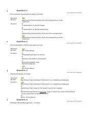 Quiz1 Docx Question 1 0 5 Out Of 0 5 Points The Customer Based Brand