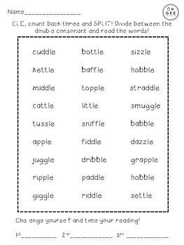 Consonant LE Packet Orton Gillingham Aligned By Oh Gee Learning