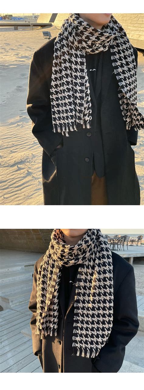 패션 입체 물떼새 격자무늬 스카프 여성 겨울 오너클랜