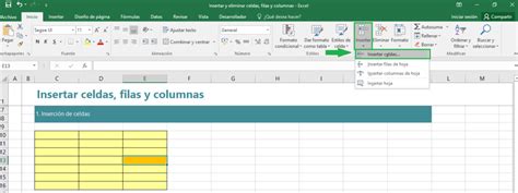 Insertar Celdas Filas Y Columnas Excelfullcom