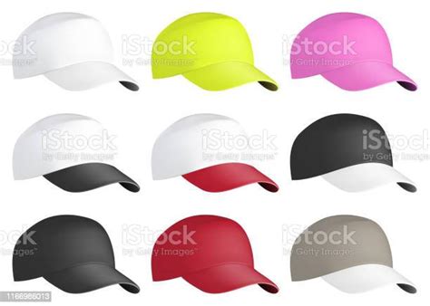 사실적인 전면 보기 야구 모자입니다 흰색 배경에 격리 된 야구 모자 벡터 일러스트레이션 3차원 형태에 대한 스톡 벡터 아트 및 기타 이미지 3차원 형태 야구 모자 0