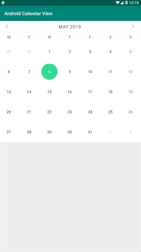 Android Calendar View