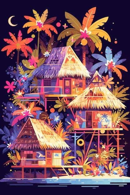 Filipino Nipa Hut Patterns With Traditional House Elements Premium Ai