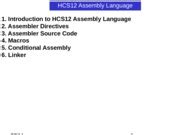 4 HCS 12 Assembly Language Basics V3 HCS12 Assembly Language 1
