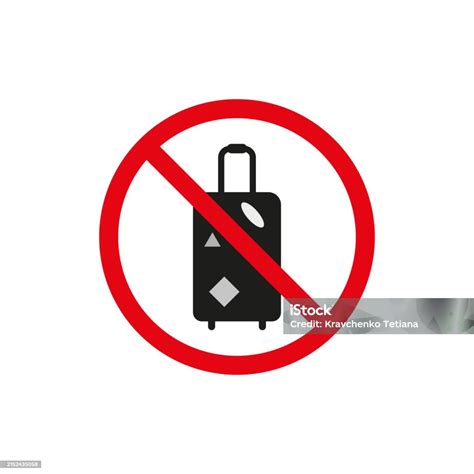 수하물 아이콘이 없습니다 여행 가방 금지 표시 이동 제한 벡터 0명에 대한 스톡 벡터 아트 및 기타 이미지 0명 개념 검은색 Istock
