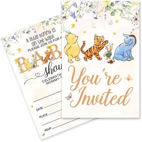Amazon Brayqu Winnie The Pooh Girl Baby Shower Invitations Pooh