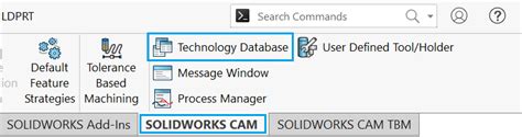 Technology Database Settings Guide In SOLIDWORKS CAM SEACAD Technologies