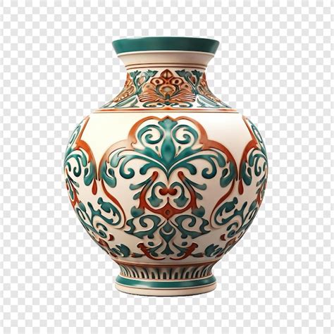 Орнаментальная ваза изолированная на прозрачном фоне Бесплатно Psd Файл