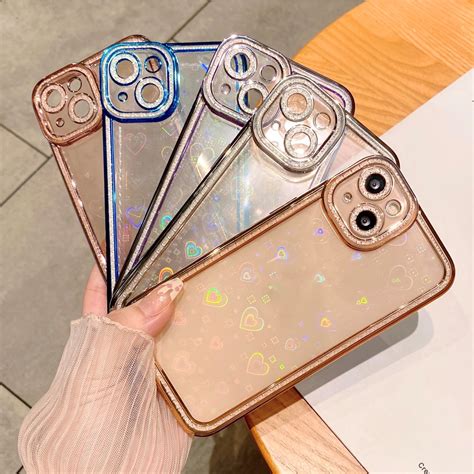 Hot Capa De Celular Estampa De Diamante Amor Glitter Buraco Fino Galvanizada IPhone X XS