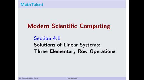 mathtalent programming sec 4 1 solutions of linear systems three