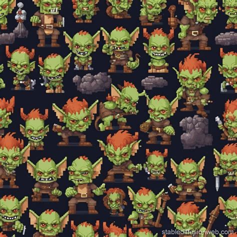 Goblin Sprite Pixel Art Stable Diffusion Online