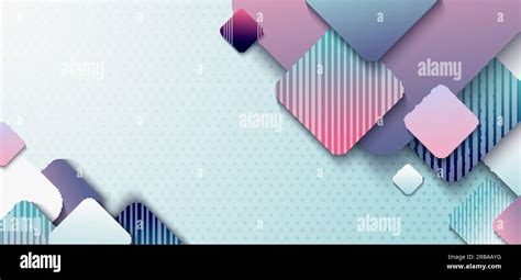 Abstract Header Design Template 3d Rounded Square Overlap With Shadow